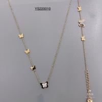 China Luxury Brand Rhinestone Butterfly Chain Necklace Gold Stainless Steel Jewelry Set for sale