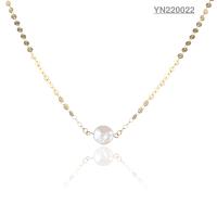 China Stainless Steel Shell Pendant Jewelry White Round Pearl Pendant Necklace for sale