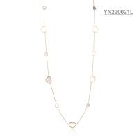 China White Shell Inlaid Heart Pendant Necklace K Gold Stainless Steel Long Neck Chain for sale