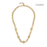 China Expensive brand golden ball thick chain torque 18k Gold Stainless Steel Necklace for sale