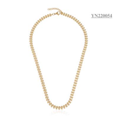 China noble style brand 3d olive leaf pendant torque 18k Gold Stainless Steel Necklace for sale
