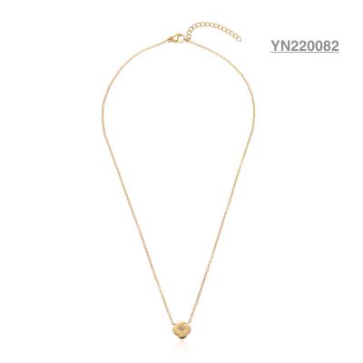 China 18k Gold Plated Stainless Steel Necklace Minority Brand Rhinestone Rose Pendant Torque for sale