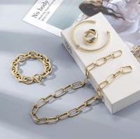 China American Fashion 14k Gold Charm Bracelet INS Style Simple Gold Buckle Bangle for sale