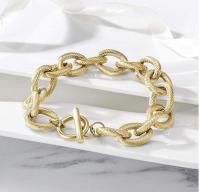 China American Fashion 14k Gold Charm Bracelet INS Style Simple Gold Buckle Bangle for sale