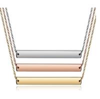 China OEM ODM Stainless Steel Fashion Necklaces Textured Nameplate Pendant Necklace for sale