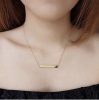 China OEM ODM Stainless Steel Fashion Necklaces Textured Nameplate Pendant Necklace for sale