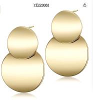 China 2.5cm Double Round Stainless Steel Teardrop Earrings Niche Jewellery for sale