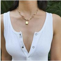 China High End Parity Lock Pendant Necklace Stainless Steel Chain Style Necklace for sale