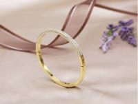 China Dia 2.3in Gold Rhinestone Bracelet Luxury Wristband Embellished Bangles for sale