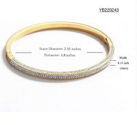 China Dia 2.3in Gold Rhinestone Bracelet Luxury Wristband Embellished Bangles for sale