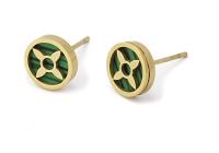 China Green Plum Yellow Turquoise Earrings Men's Stainless Steel Stud Earrings for sale