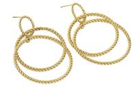 China 5cm Stainless Steel Gold Earrings American Style Multiple Circles Earrings for sale