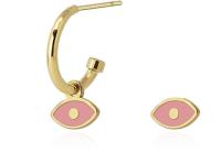 China Unique Delicate Stainless Steel Gold Earrings Green Pink Eye Epoxy Earrings for sale