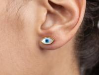 China CE Stainless Steel Shell Pendant Jewelry Turkish Evil Eye Stud Earrings for sale
