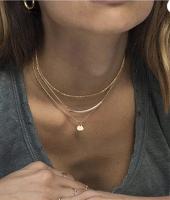 China SS Steel 45cm Multi Layered Gold Cross Necklace For Women for sale