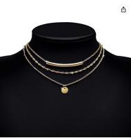China SS Steel 45cm Multi Layered Gold Cross Necklace For Women for sale