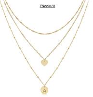 China Womens Stainless Steel Layered Necklace Heart Pendant Necklace For Anniversary for sale
