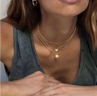 China Womens Stainless Steel Layered Necklace Heart Pendant Necklace For Anniversary for sale