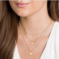 China Womens Stainless Steel Layered Necklace Heart Pendant Necklace For Anniversary for sale