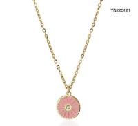 China Lemon Slice Epoxy Diamond Pendant Necklace Stainless 14k Gold Chain Necklace for sale