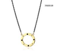 China Black Chain Stainless Steel Fashion Necklaces Round Wheel Necklace For Men for sale