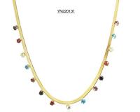 China 45cm Snake Bone Chain Necklace Colorful Rhinestone Tassel Pendant Necklace for sale