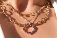 China 45cm Snake Bone Chain Necklace Colorful Rhinestone Tassel Pendant Necklace for sale