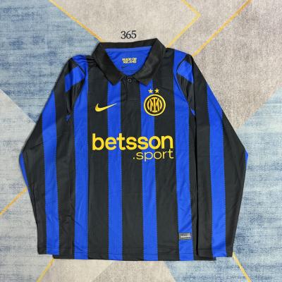 China Milan Home Long Sleeve Jersey 26-27 Quick Drying Breathable Soccer Shirt for sale