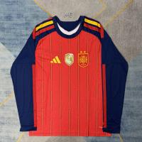 China Spain Home Long Sleeve Jersey 26-27 Moisture Wicking Breathable Football Shirt for sale