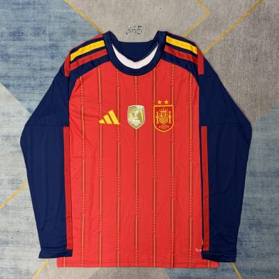 China Spain Home Long Sleeve Jersey 26-27 Moisture Wicking Breathable Football Shirt for sale