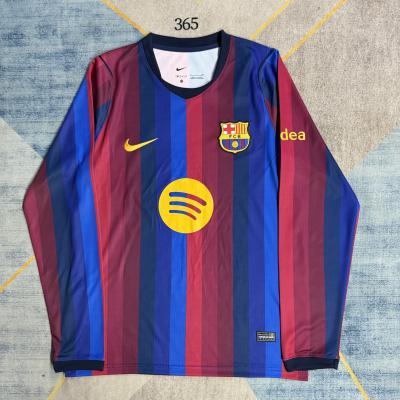 China Home Barcelona Long Sleeve Shirt 26-27 Quick Drying Breathable Football Jersey for sale
