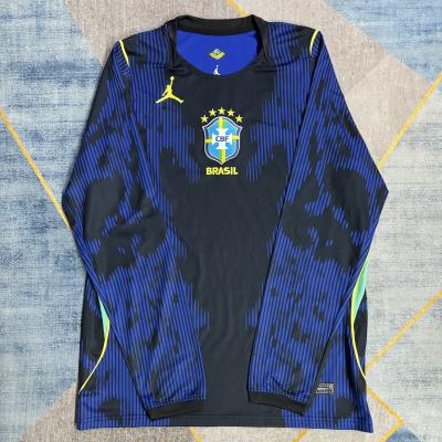 China Brazil Away Long Sleeved Soccer Jersey 26-27 Quick Drying Breathable Football Shirt for sale