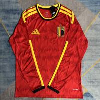 China Belgium Home Long Sleeved Soccer Jersey 26-27 Quick Drying Breathable Football Shirt for sale