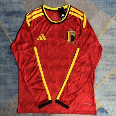 China Belgium Home Long Sleeved Soccer Jersey 26-27 Quick Drying Breathable Football Shirt for sale