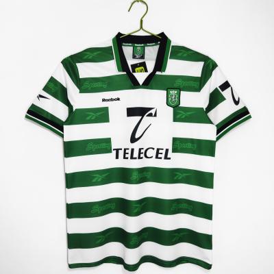 China Sporting Lisbon Retro Jersey Home 1999-2000 Quick Drying Breathable Football Shirt for sale
