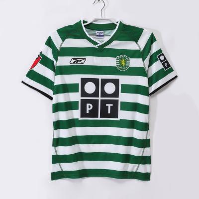 China Lisbon Home Vintage Short Sleeve Shirt 2003-04 Quick Drying Breathable Football Jersey for sale