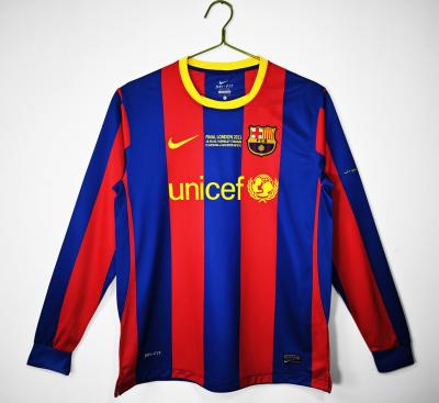 China Barcelona Home Long Sleeve Retro Jersey 10-11 Quick Drying Breathable Football Shirt for sale