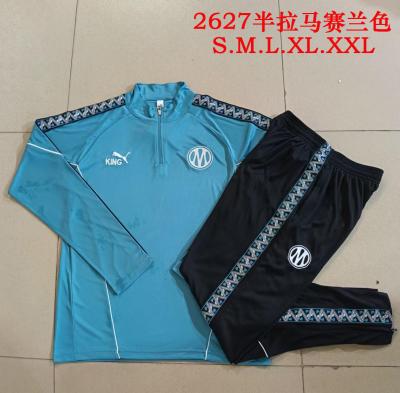 China Marseille Training Suit Set Half Zip Blue 26-27 Season Football Jacket for sale