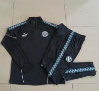 China Black Marseille Training Suit Set Half Zip 26-27 Season Football Jacket for sale