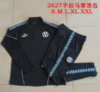 China Black Marseille Training Suit Set Half Zip 26-27 Season Football Jacket for sale