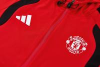 China Red Manchester United Windbreaker Jacket Set Long Zip Hooded 26-27 New Season Club Football for sale