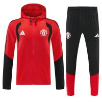 China Red Manchester United Windbreaker Jacket Set Long Zip Hooded 26-27 New Season Club Football for sale