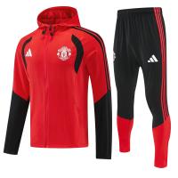 China Red Manchester United Windbreaker Jacket Set Long Zip Hooded 26-27 New Season Club Football for sale