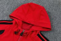 China Red Manchester United Windbreaker Jacket Set Long Zip Hooded 26-27 New Season Club Football for sale