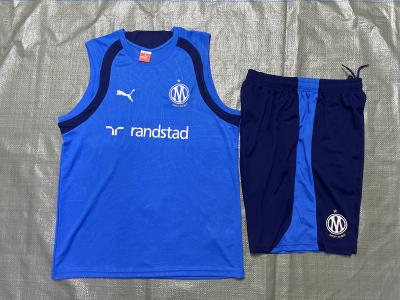 China Marseille Blue Football Training Vest Set Quick Drying Breathable 26-27 New Season Club for sale