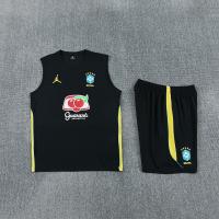China Black Brazil Football Training Vest Set Moisture Wicking 26-27 New Season Club for sale