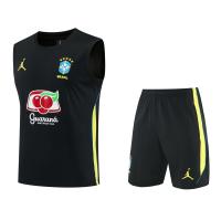 China Black Brazil Football Training Vest Set Moisture Wicking 26-27 New Season Club for sale