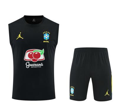 China Black Brazil Football Training Vest Set Moisture Wicking 26-27 New Season Club for sale