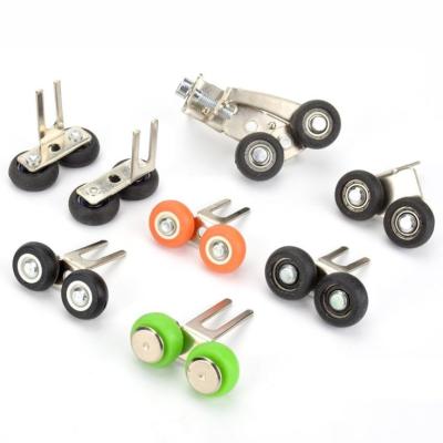 China Bathroom Sliding Door Bearing Upper Top Pulley 2-Wheels Roller For Cabinet Mechanical Door for sale