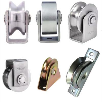 China 2 Inch V U H SUS304 Groove Wheels Sliding Gate Pulley Caster Roller Wheel for sale